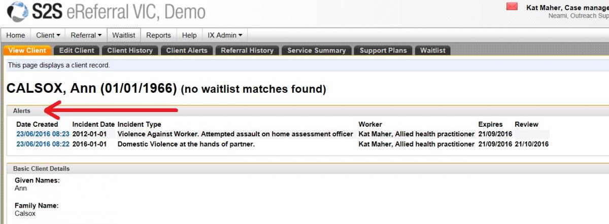Client Alerts | S2S Userguide